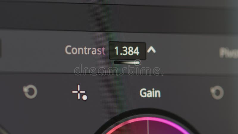 Contrast Increasing on Color Grading Software Display Stock Footage ...