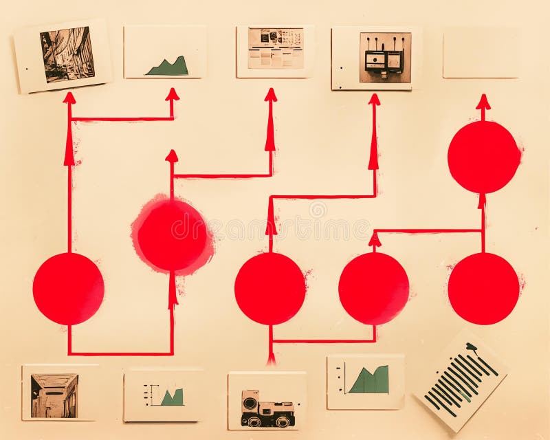 Contrast, Infographic, Organization, Creative Flowchart Design with Red ...