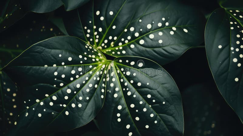 Contrast Leaf and Dot Pattern Stock Illustration - Illustration of ...