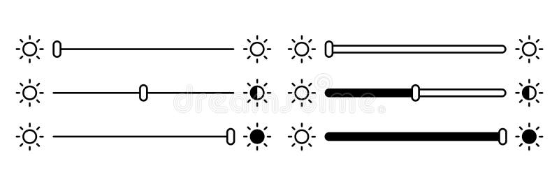 Contrast Level Vector Icon Set. Adjust of Bright Screen Stock Vector ...