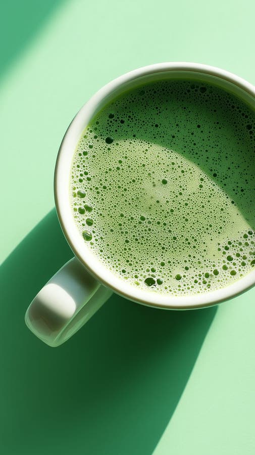 Fresh Matcha Under Natural Light Stock Illustration - Illustration of ...