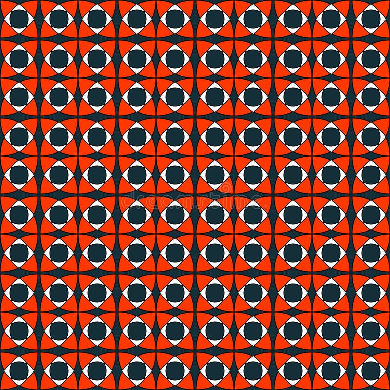 Contrast Modern Tile Pattern, Bright Orange and Blue Colors. Geometric ...