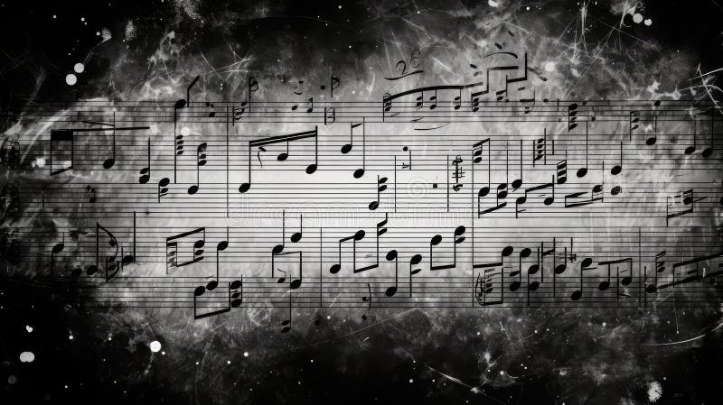 Contrast Music Notes Texture Stock Photo - Image of black, background ...