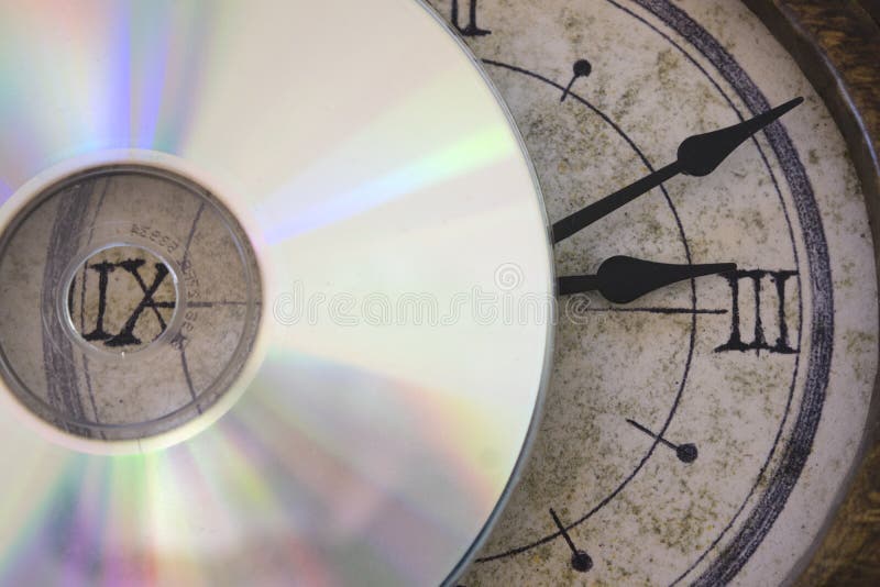 Graphic Plays with an Old Clock and a Dvd Stock Image - Image of shape ...