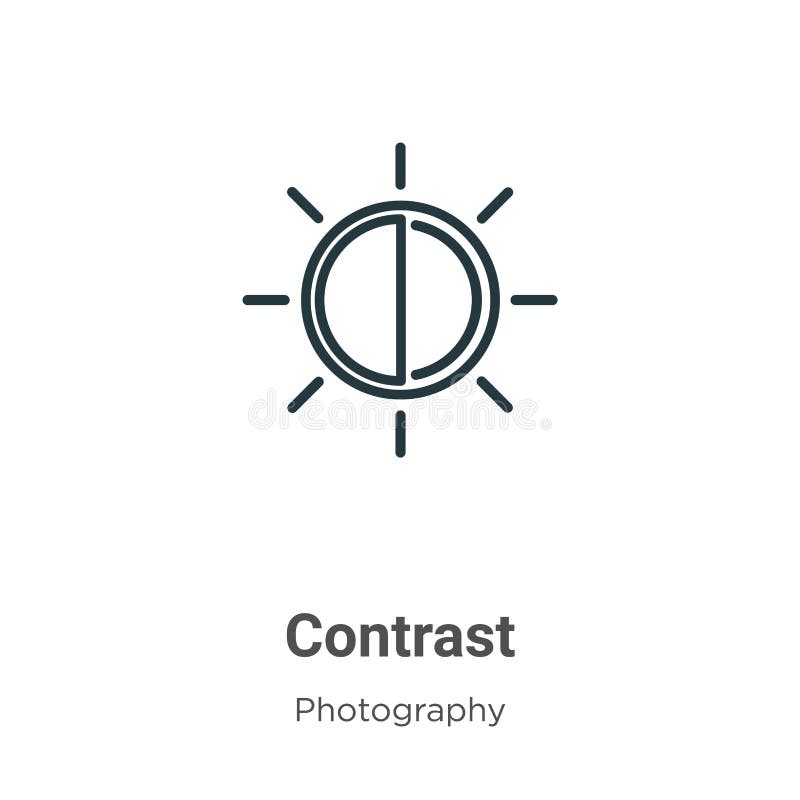 Contrast Outline Icon Isolated. Symbol, Logo Illustration for Mobile ...
