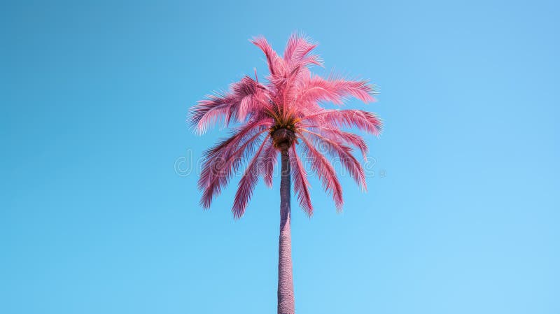 Contrast pink palm tree stock illustration. Illustration of outdoors ...