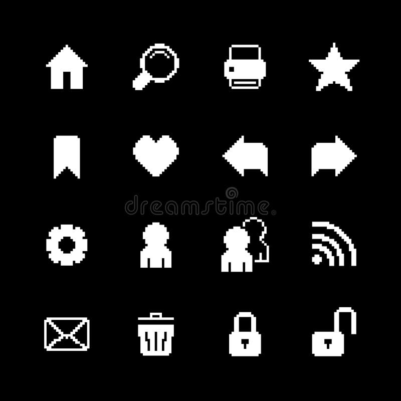 70 pixel web icons stock vector. Illustration of lock - 26615973