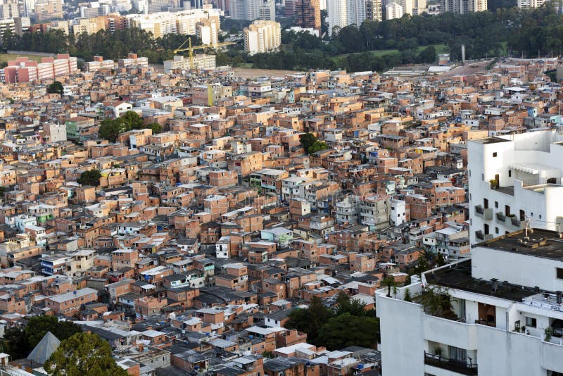 Contrast of Poverty and Wealth in Brazil Stock Photo - Image of favela ...