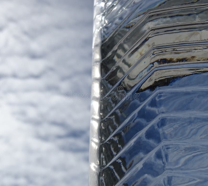 Contrast Process between Glass Object and Blue Sky with White Clouds ...