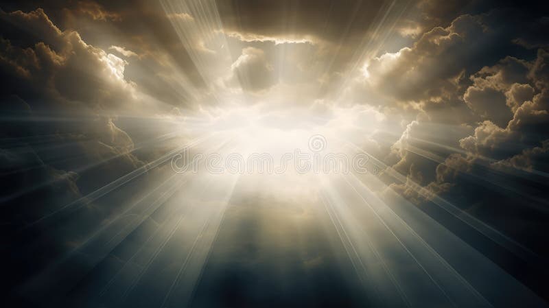 Contrast Rays of Light Clouds Stock Illustration - Illustration of ...