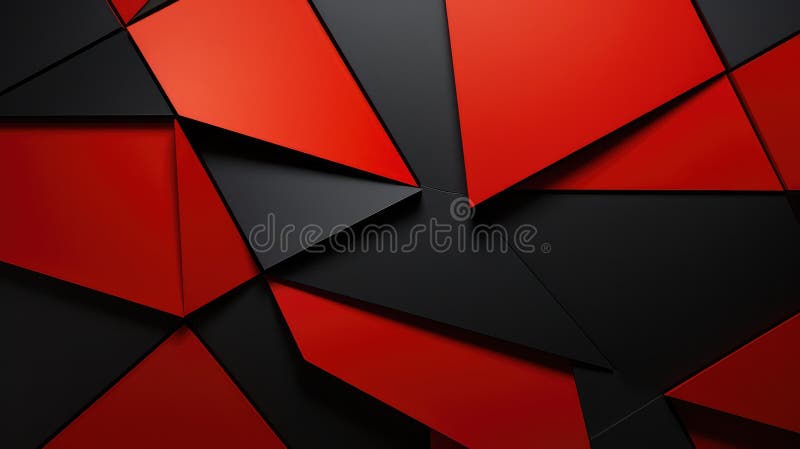 Contrast Red and Black Geometric Stock Illustration - Illustration of ...
