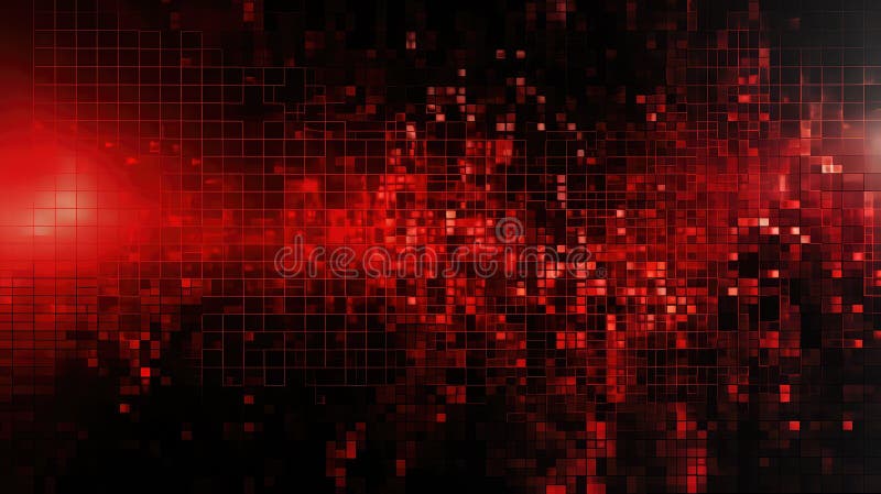 Contrast Red Digital Background Stock Illustration - Illustration of ...