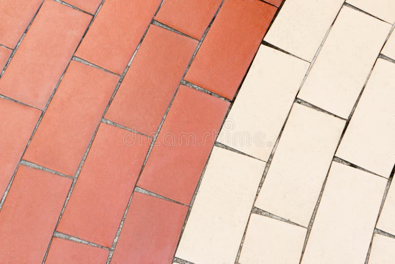 Contrast Red and White Cement Pavement Stock Photo - Image of retro ...