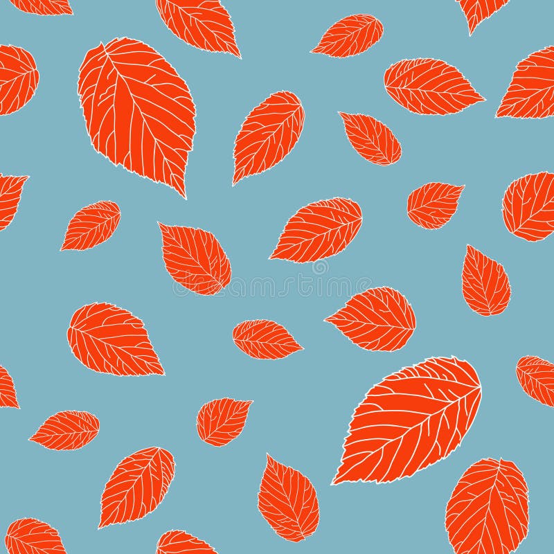 Contrast Seamless Pattern with Red Raspberry Leaves on a Grey Field ...