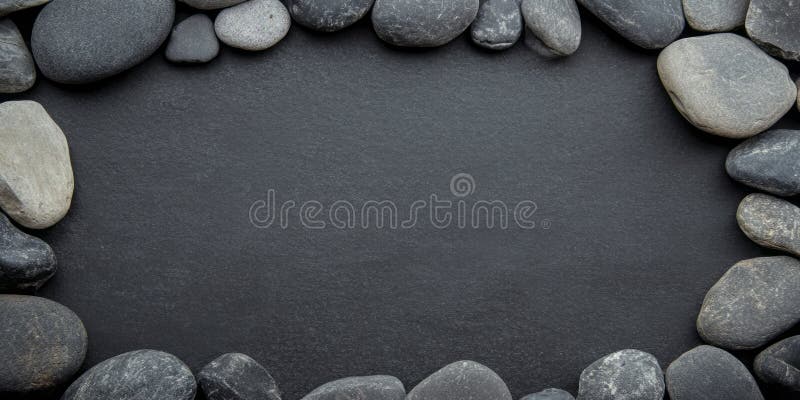 Contrast of Smooth Pebbles Framing an Empty Space in a Minimalist ...