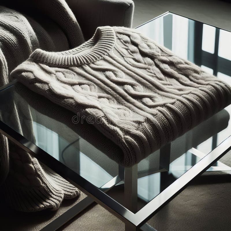 The Contrast between the Soft Knit of a Sweater and the Hard Edg Stock ...