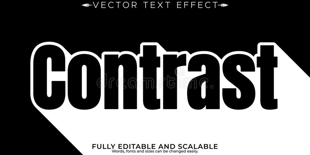 Contrast Text Effect, Editable Modern and Creative Text Style Stock ...