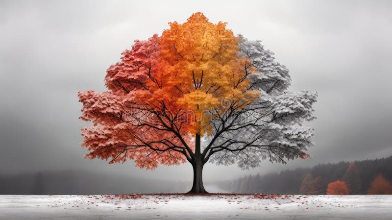 Contrast tree symbol stock illustration. Illustration of change - 372400957