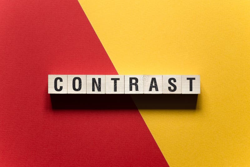 Contrast Word Concept on Cubes Stock Photo - Image of excess ...