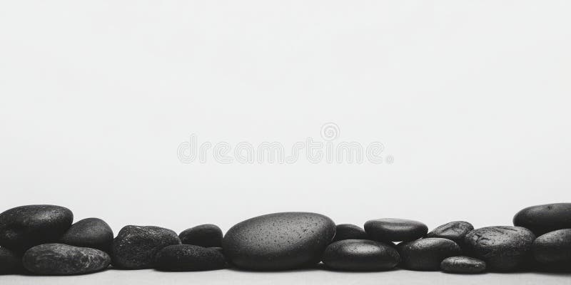 Contrasting Banner with Pebbles Forming a Border and an Empty Space for ...