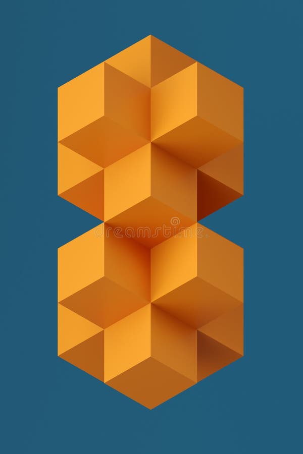 Contrasting Color Geometric Abstract Composition. 3d Illustration of a ...