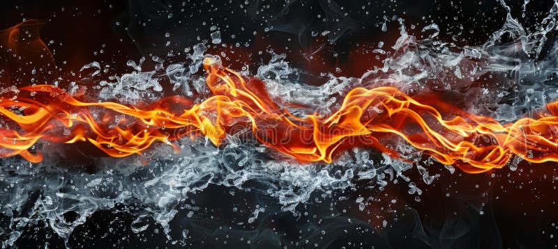 Contrasting Elements Fire and Water Merging Together in a Captivating ...