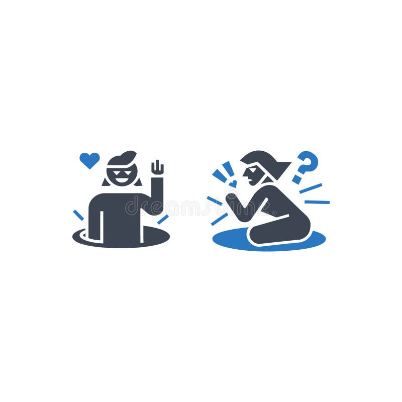 Contrasting Emotional States Icon Stock Illustration - Illustration of ...