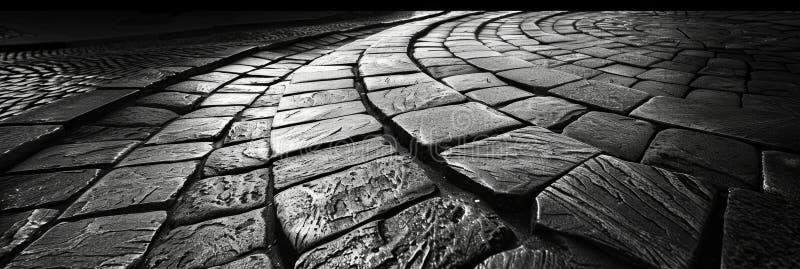 The Contrasting Lines and Angles of the Cobblestone Pattern Create a ...