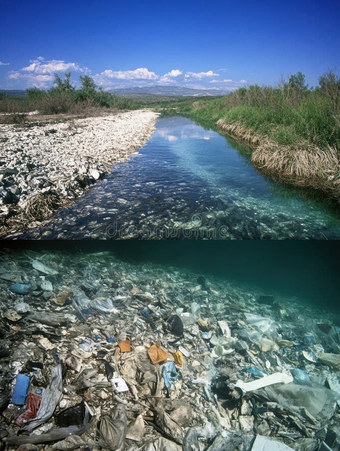 Contrasting a Polluted River with a Pristine Stream Showcasing the ...