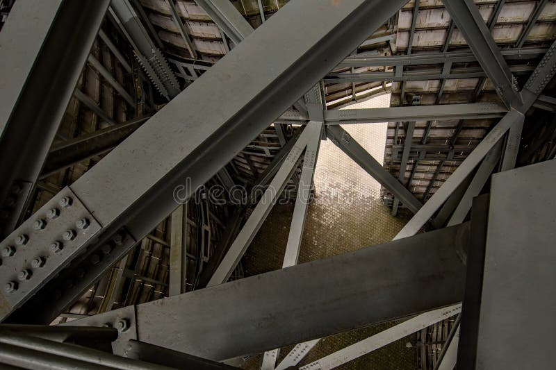 A Contrasting Shot of a Metal Structure Showing Strong Angles of the ...