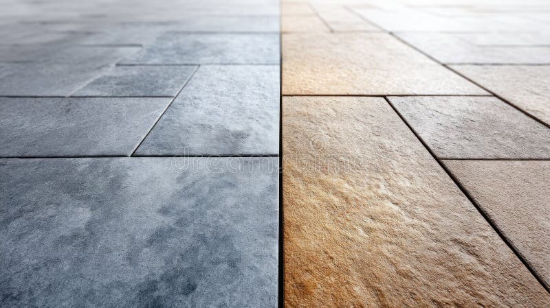 Close-up Shot of Textured Stone Tiles, Displaying a Split Color ...