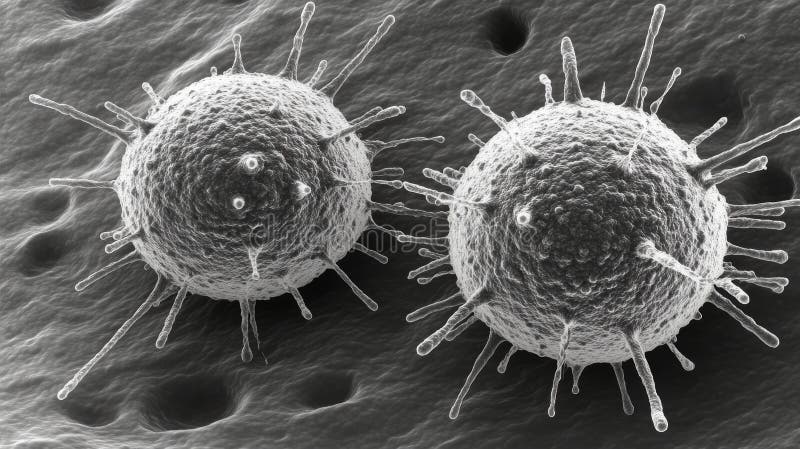 Contrasting Viral Entities, Microscopic View of White and Black Viruses ...