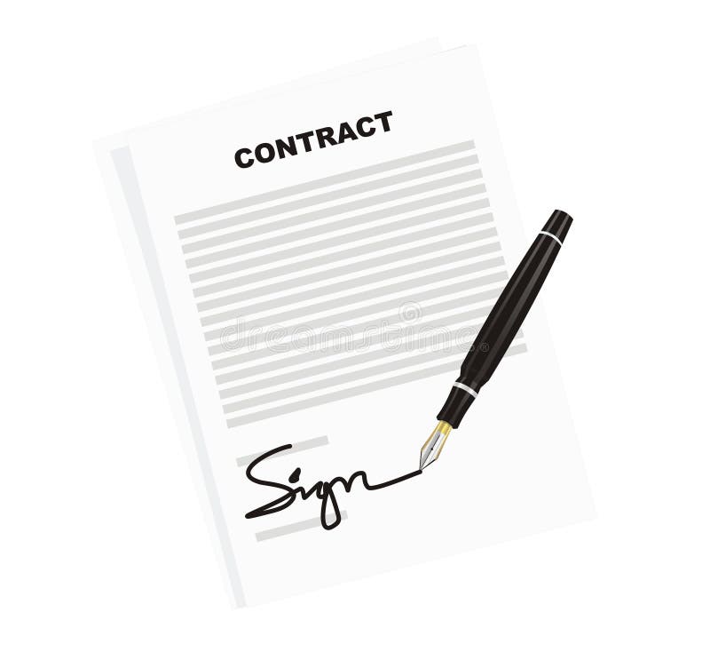 Contrat De Signature Pour Des Affaires Illustration de Vecteur ...