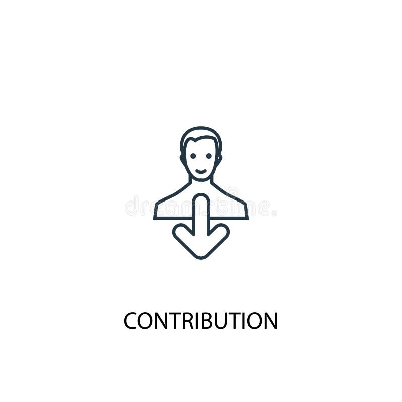 Contribution Concept Line Icon. Simple Stock Vector - Illustration of ...