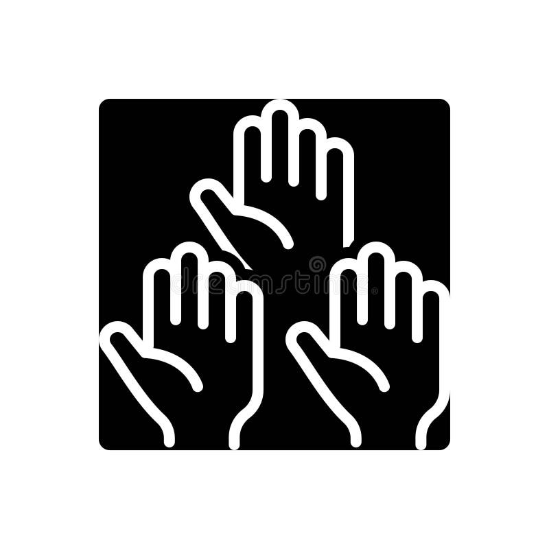 Black Solid Icon for Contribution, Benefaction and Hand Stock Vector ...