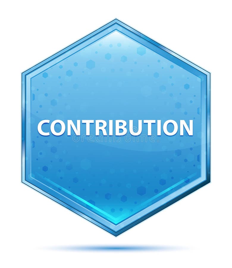 Contribution Crystal Blue Hexagon Button Stock Illustration ...
