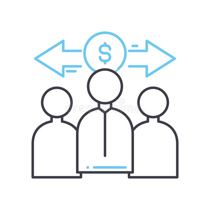 Contribution Line Icon, Outline Symbol, Vector Illustration, Concept ...