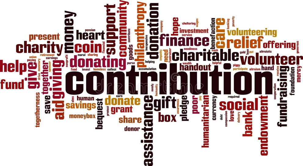 Contribution word cloud stock vector. Illustration of benefaction ...