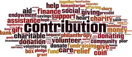 Contribution word cloud stock vector. Illustration of present - 274834772