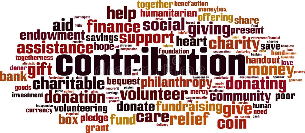 Contribution word cloud stock vector. Illustration of present - 274834772