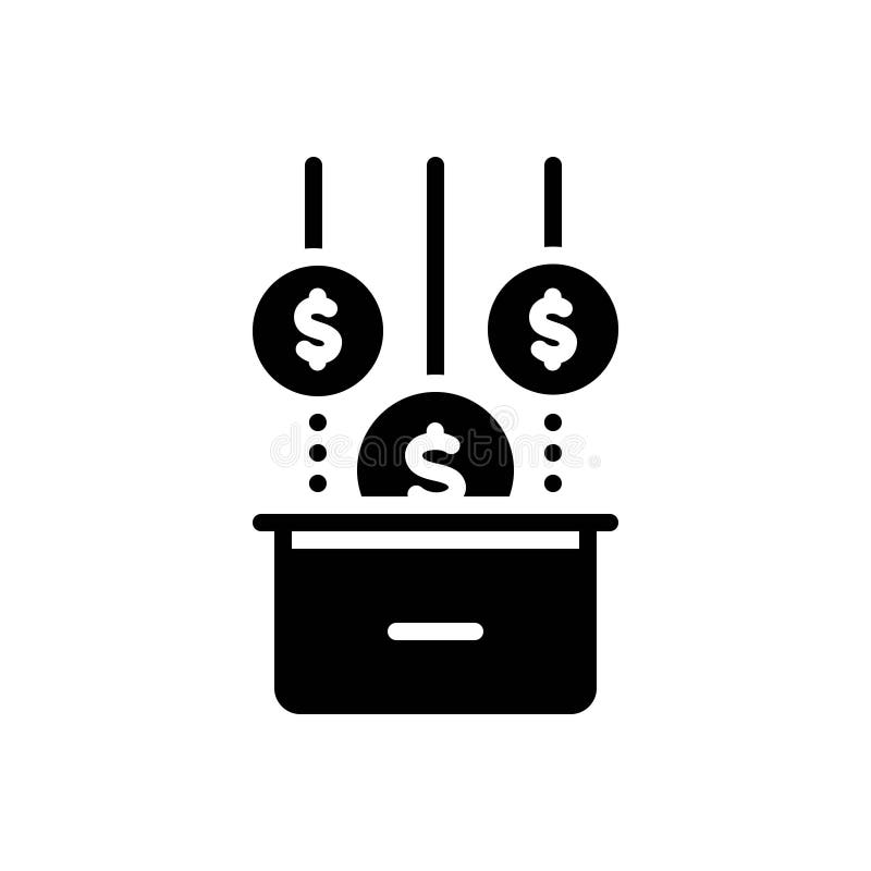 Black Solid Icon for Contributions, Donation and Charity Stock Vector ...