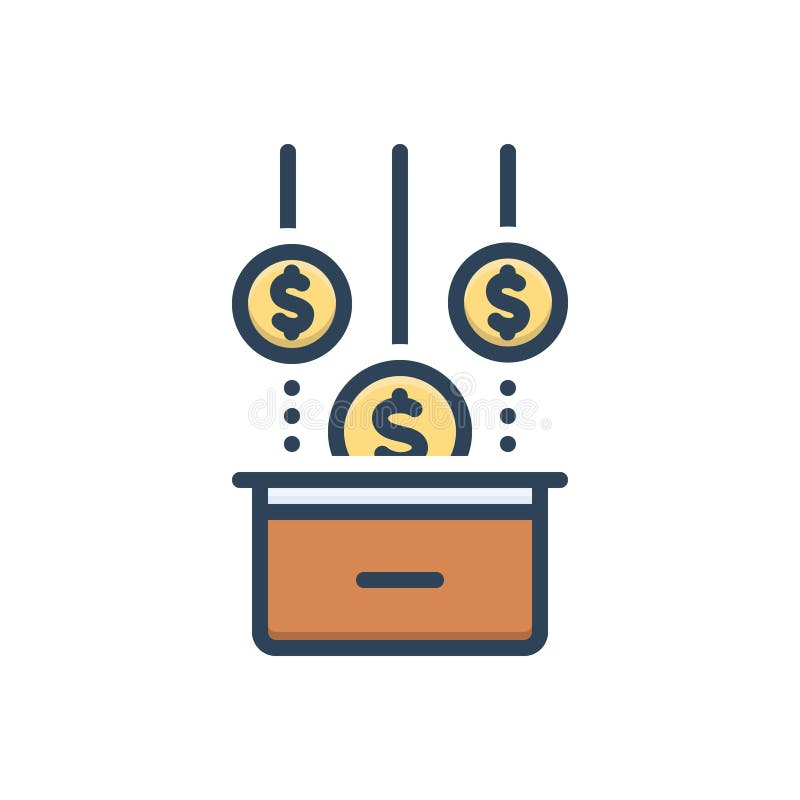 Color Illustration Icon for Contributions, Donation and Charity Stock ...