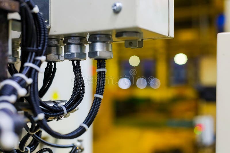 Electric Terminal Box of Machine Stock Image - Image of industrial ...