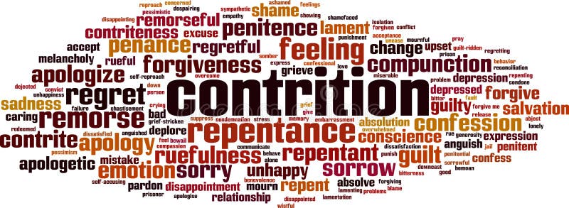 Contrition word cloud stock vector. Illustration of forgiveness - 172615375