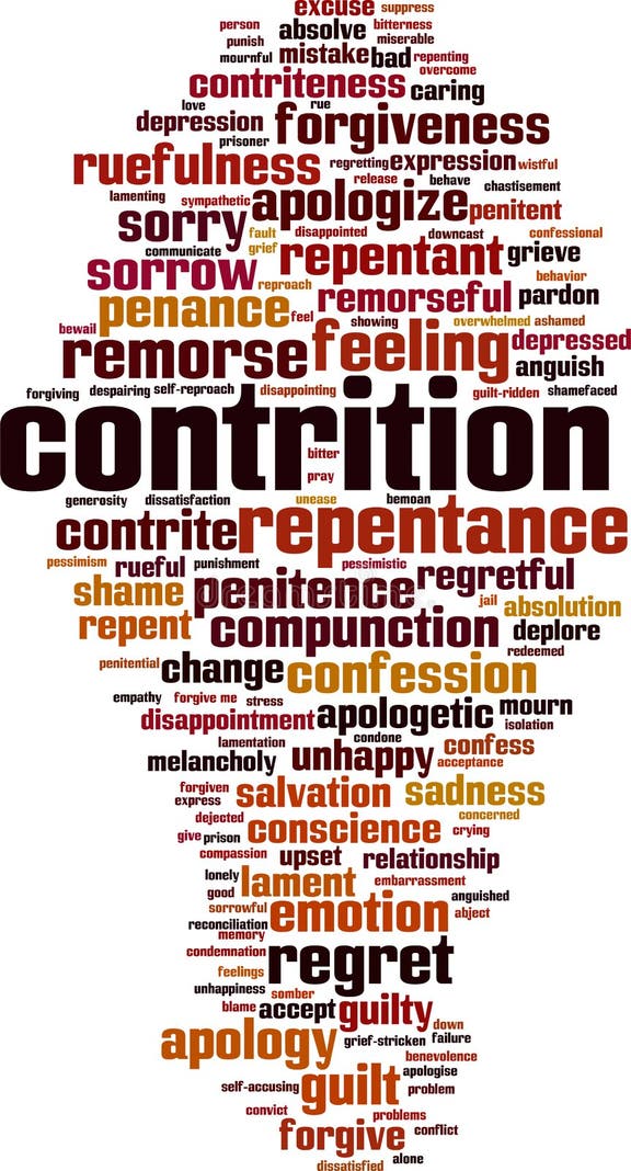 Contrition word cloud stock vector. Illustration of confession - 180168213