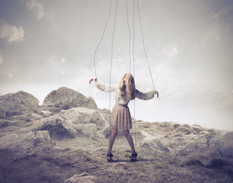 Woman bound with ropes stock photo. Image of expression - 7720988