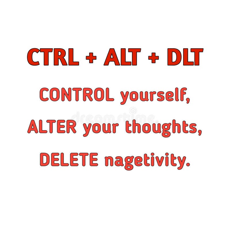 Control Alt Delete Text on White Background Posters Stock Illustration ...