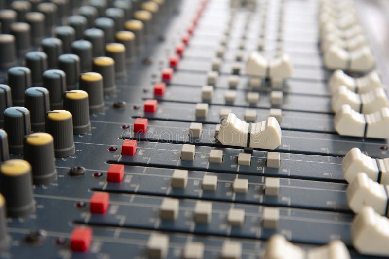 Control of analog mixerÂ stock photo. Image of voice - 60536364