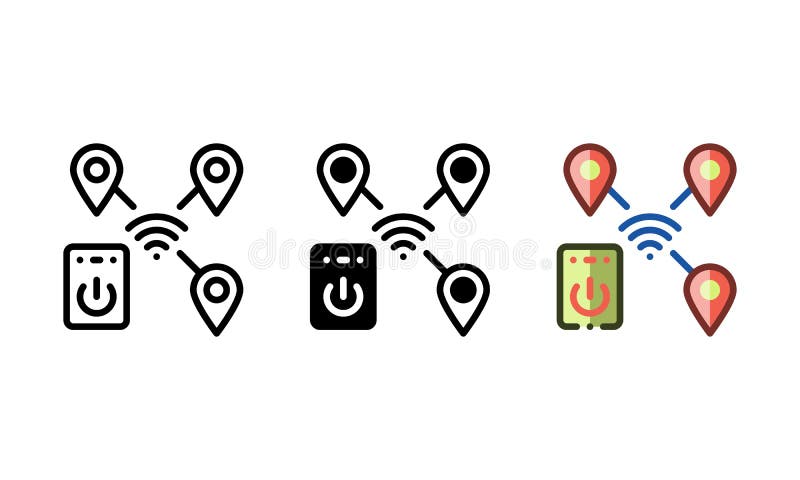 Control from Anywhere Represented by Remote and Location Tags Stock ...