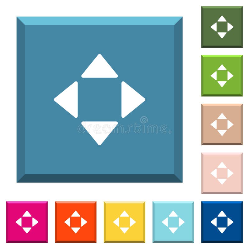 Control Arrows White Icons on Edged Square Buttons Stock Vector ...